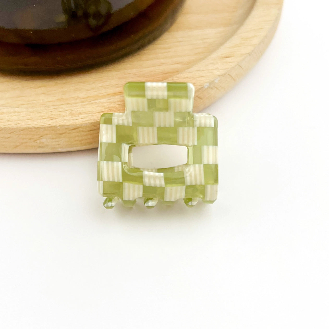 Mini Square Hair Clip in Green Check – The Art of Home
